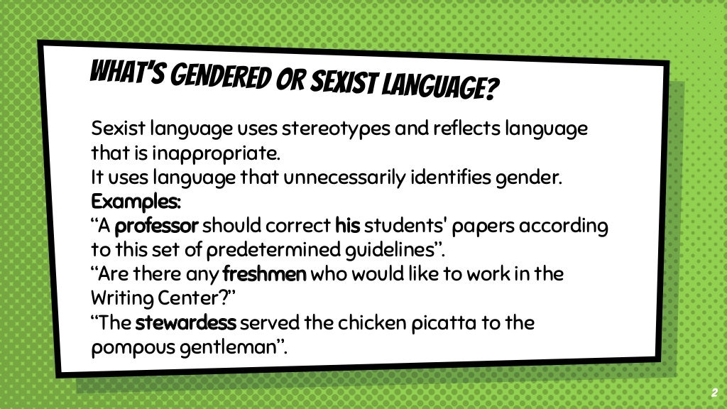 Gender neutral language