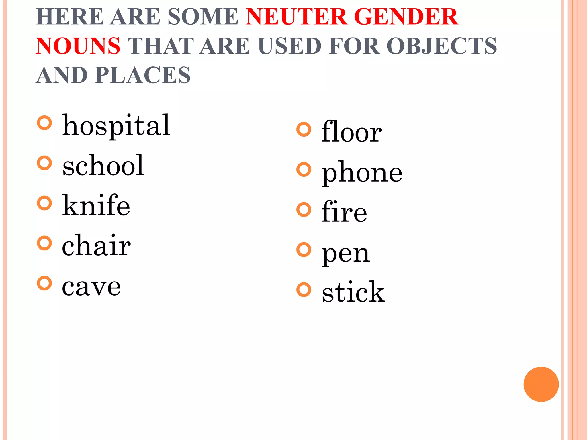Gender of nouns | PPT
