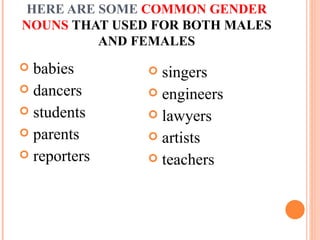 Gender of nouns | PPT