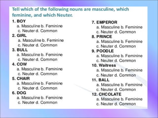 Gender of nouns | PPT