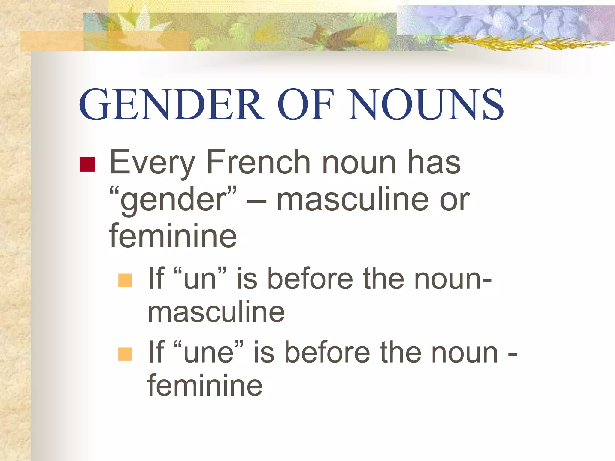 Gender of nouns | PPT