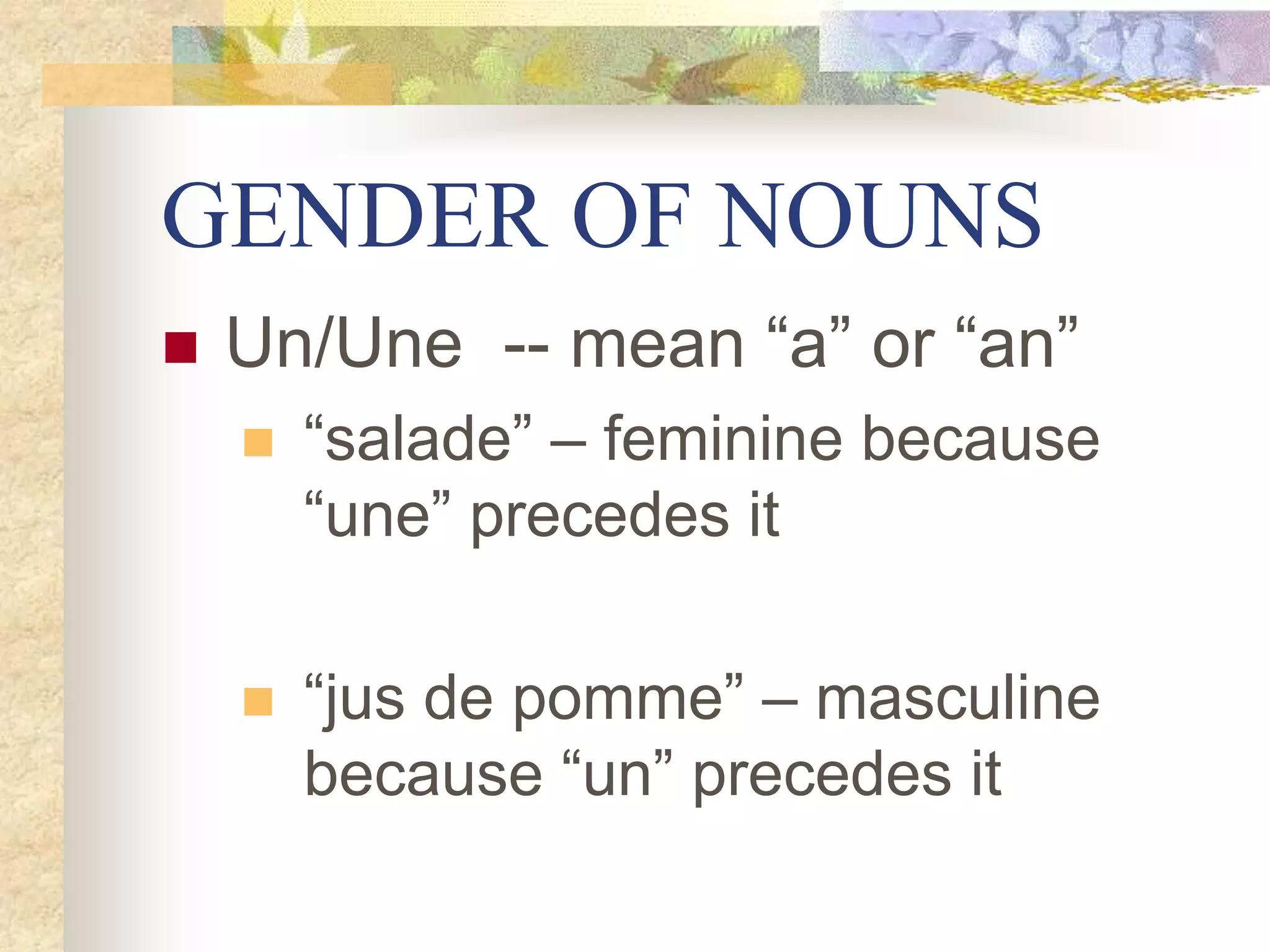 Gender of nouns | PPT