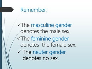 Gender of nouns | PPTX