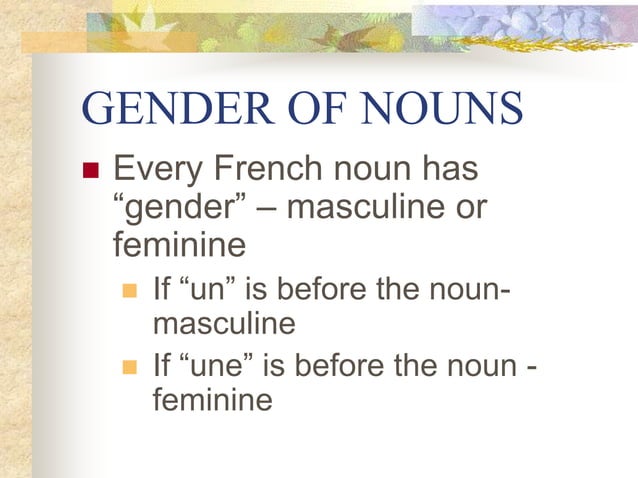 GENDER OF NOUNS and How it is used in sentences | PPT