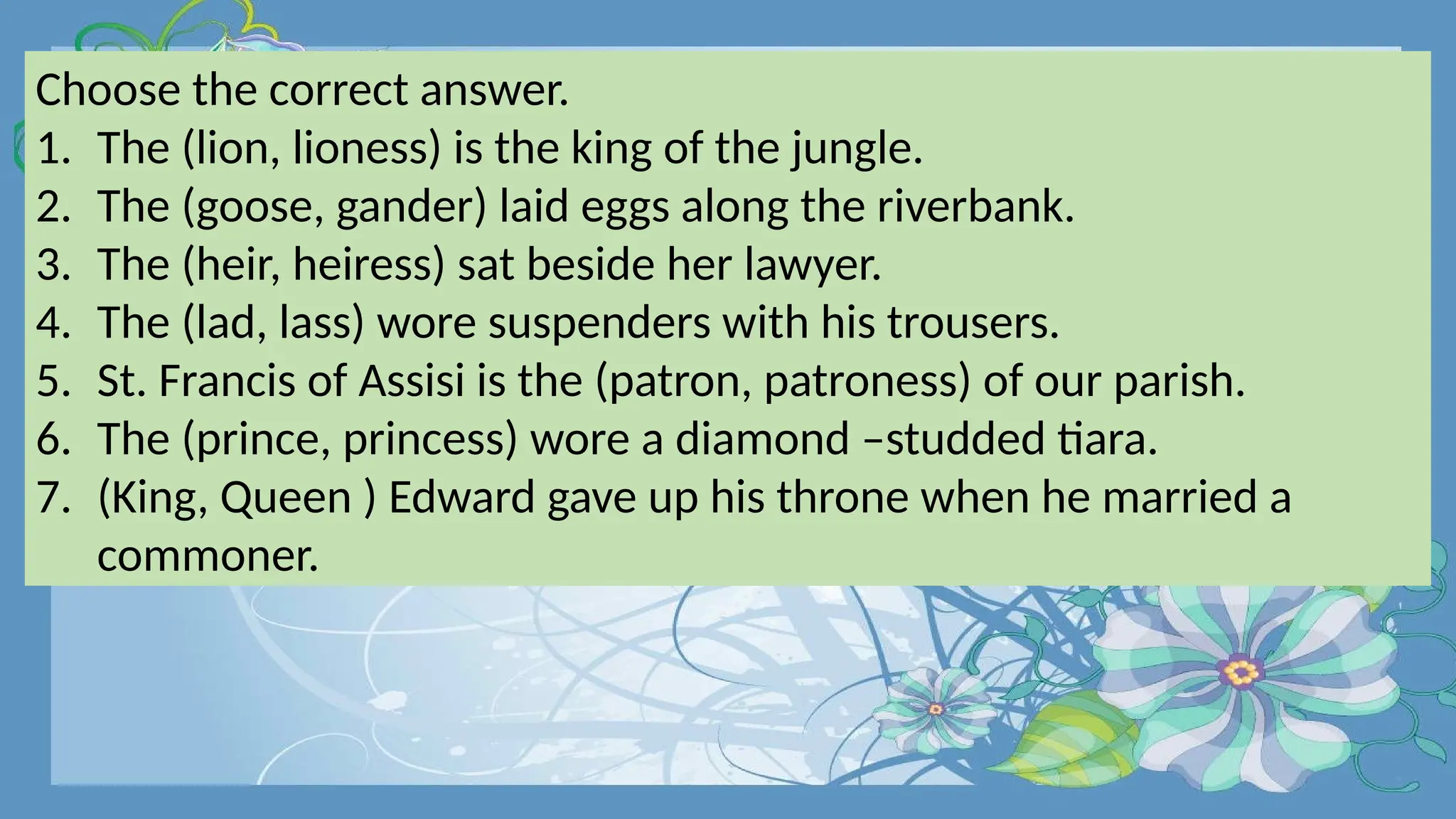 Gender of Nouns - Masculine, Feminine, Common, and Neuter | PPTX