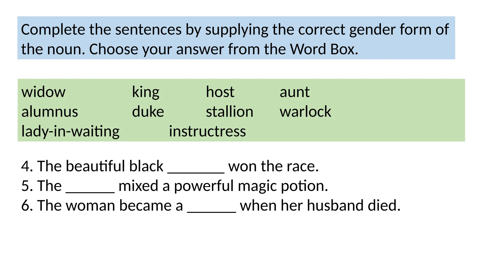 Gender of Nouns - Masculine, Feminine, Common, and Neuter | PPTX