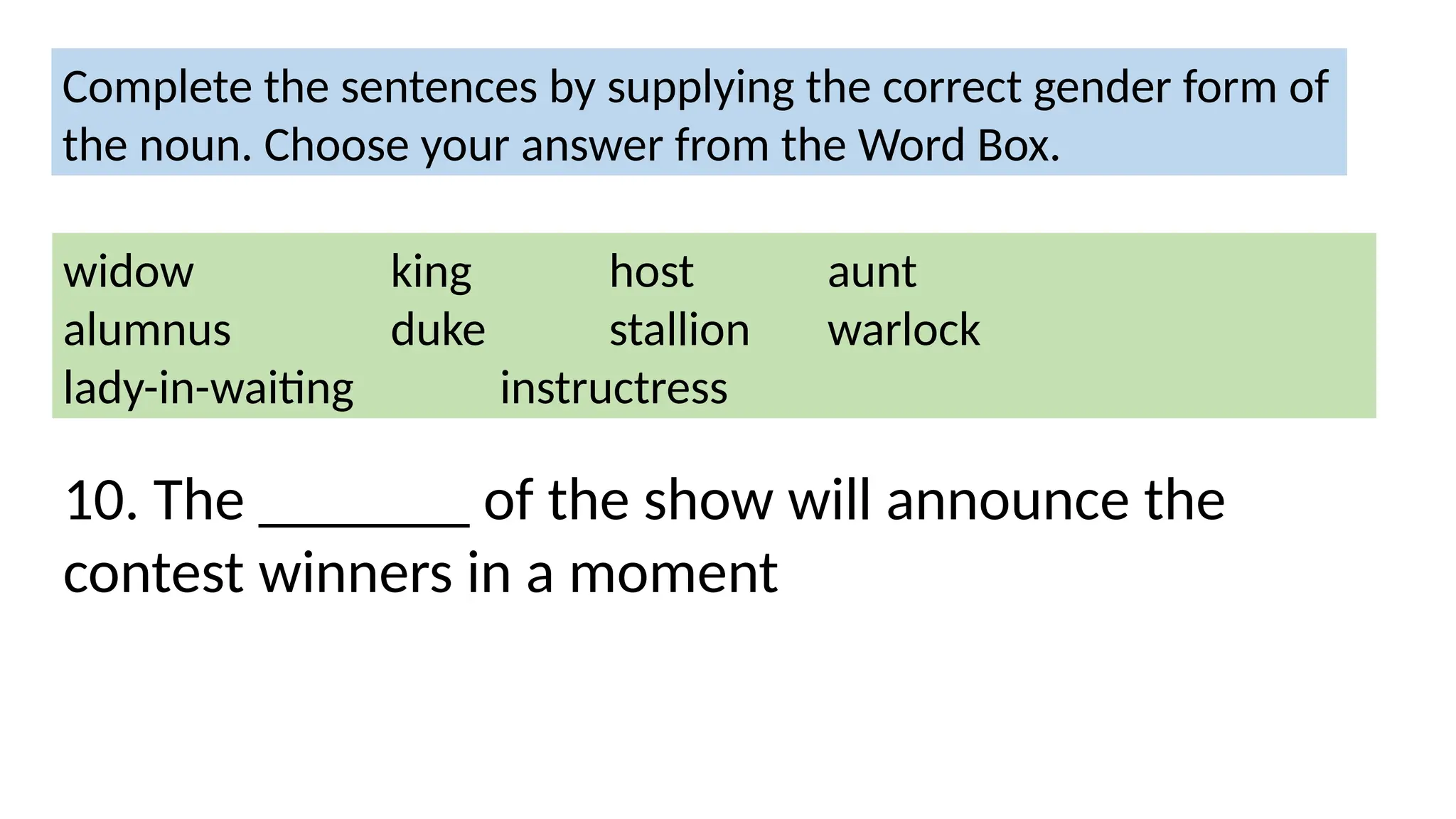 Gender of Nouns - Masculine, Feminine, Common, and Neuter | PPTX