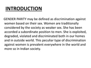 Gender parity ppt | PPTX