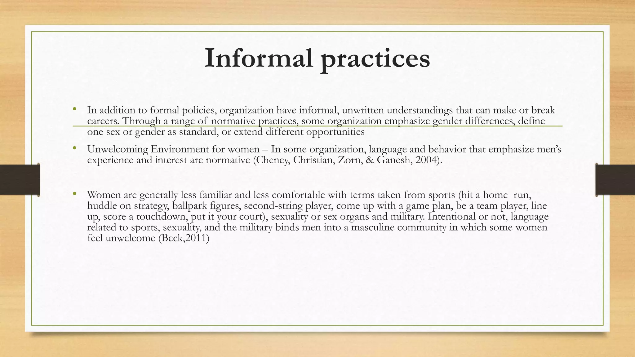 GENDERED patterns in organization | PPT