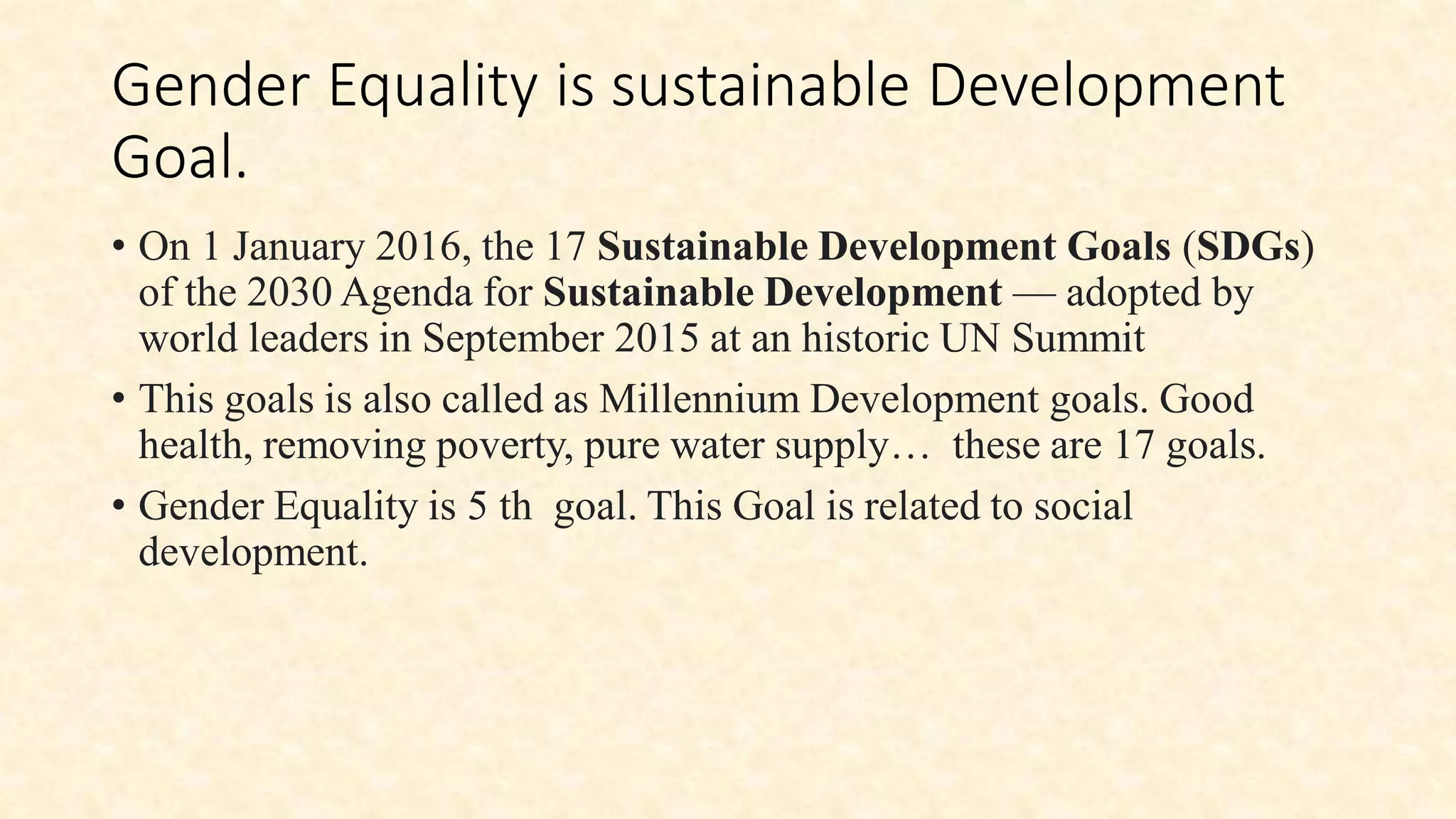 Sustainable Development Principle-Gender Equality | PDF