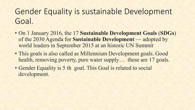 Sustainable Development Principle-Gender Equality | PDF | Education
