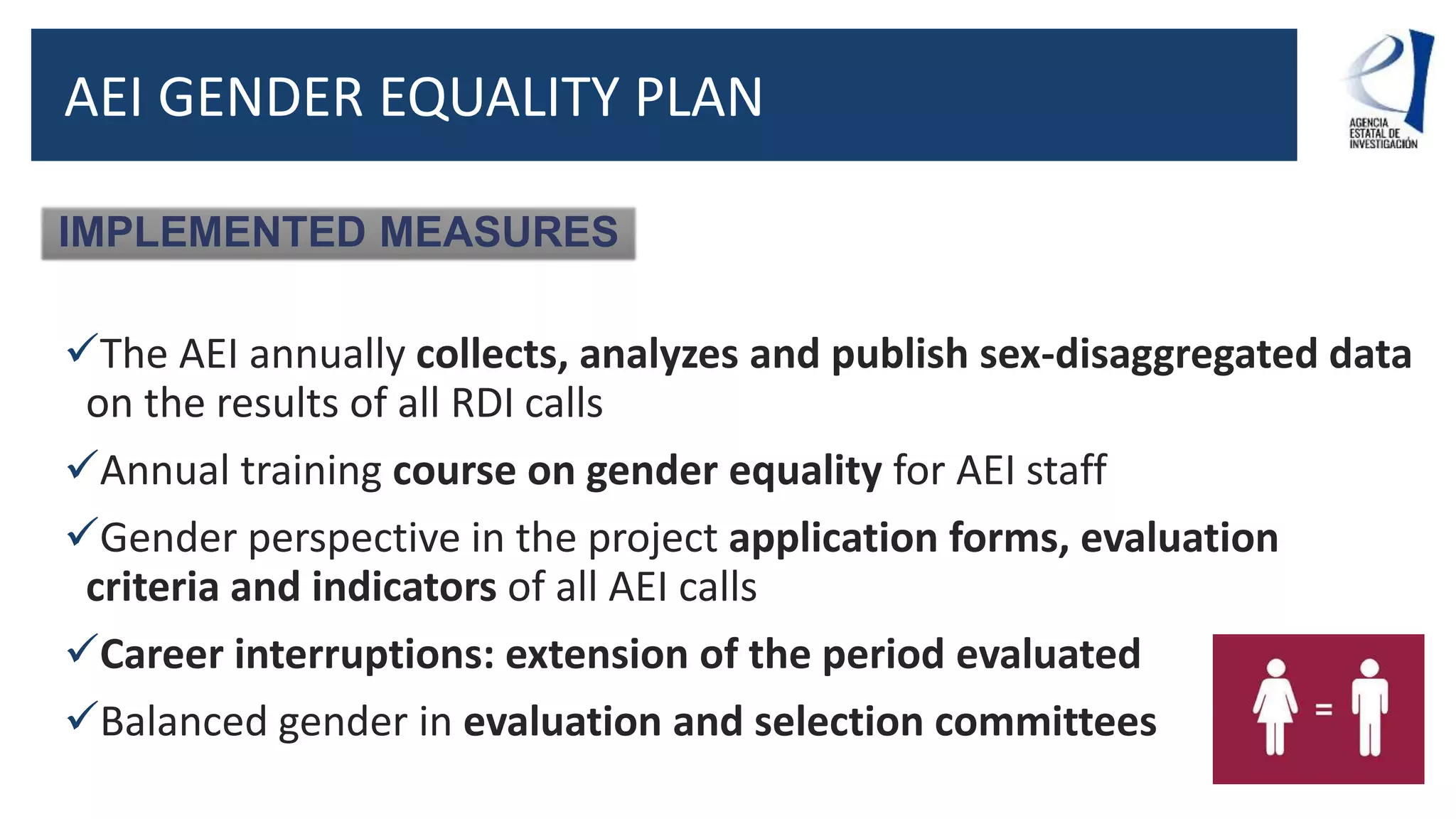 Spanish Research Agency Gender Equality Plan | PPT