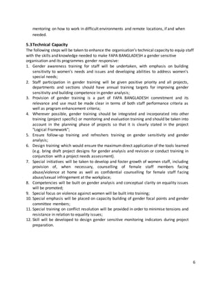Gender policy of FAPA Bangladesh | DOCX | Debated Sensitive Social ...