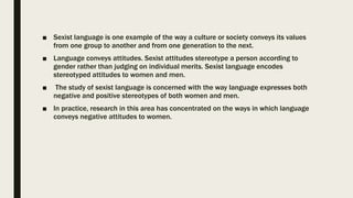 Gender, politeness and stereotypes | PPTX