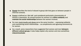 Gender, politeness and stereotypes | PPTX