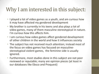 Gender powerpoint | PPTX | Action Video Games | Video Game Genres