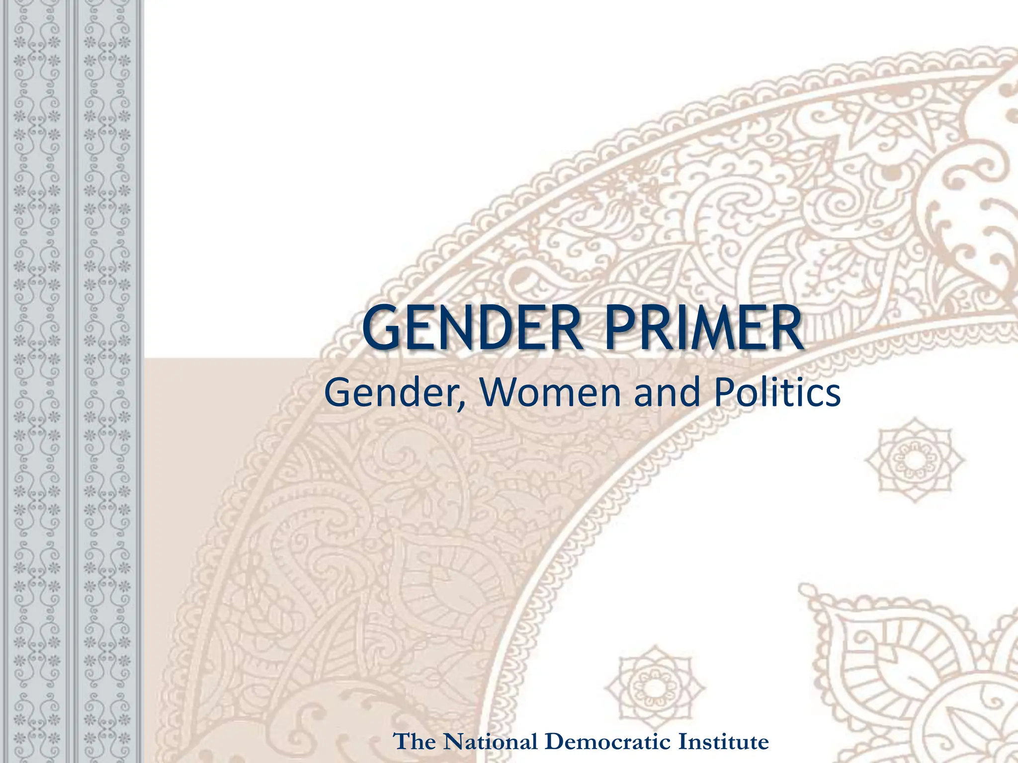 Gender Primer Training For Women Ppt Ppt