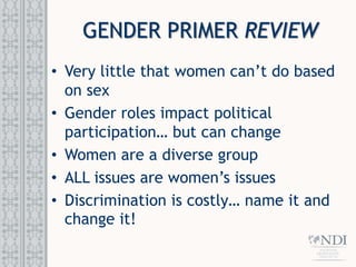 Gender Primer training for women. ppt | PPT