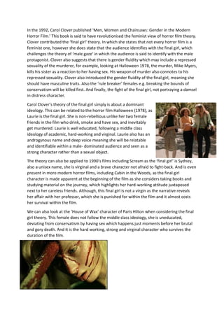 Representation of women in horror essay | PDF