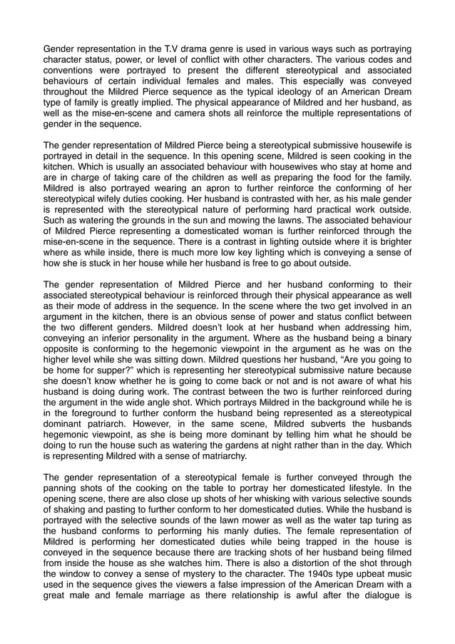 Gender representation in mildred pierce | PDF