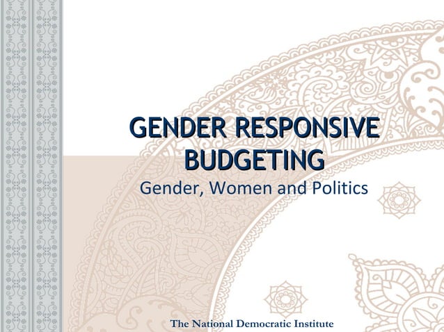 Gender responsive budgeting | PPT