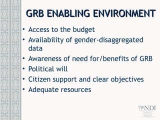 Gender responsive budgeting | PPT