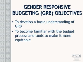 Gender responsive budgeting | PPT