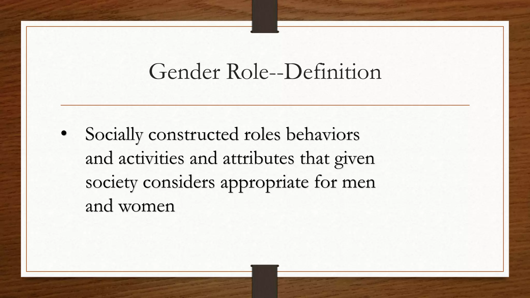 Gender Role Or Gender Discrimination Pptx