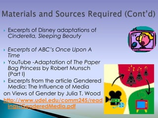 Gender roles from fairytales to adverts | PPTX