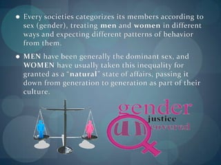 Gender roles and inequalities in age | PPTX | Reproductive Health ...