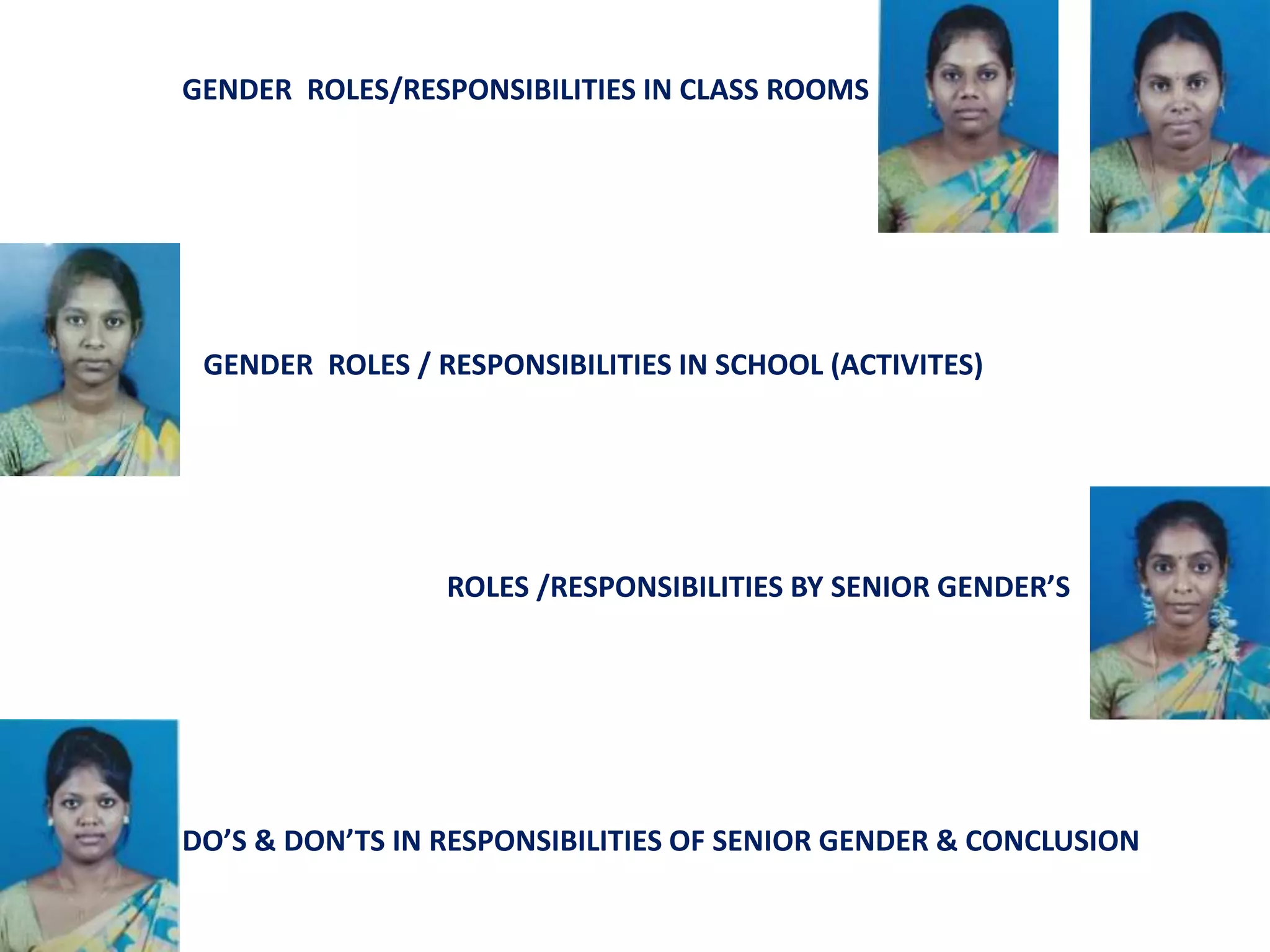Gender roles and responsibilities assigned in classroom | PPTX