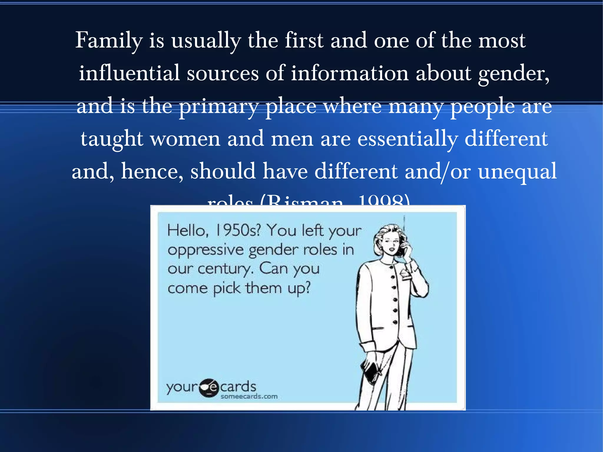 Gender roles in families | ODP