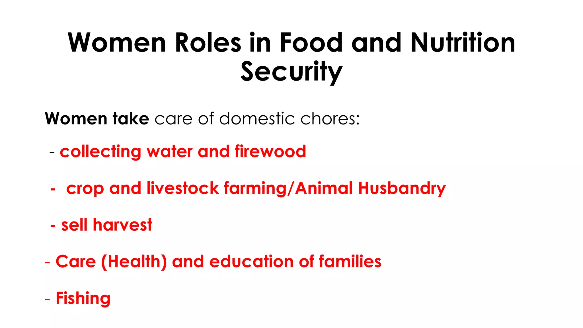 Gender Roles in Food Security | PDF
