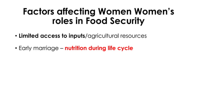 Gender Roles in Food Security | PDF