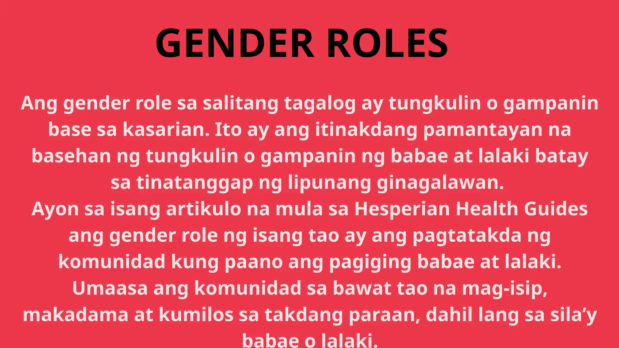GENDER ROLES SA IBAT-IBANG Panig ng DaigdigDAIGDIG.pptx