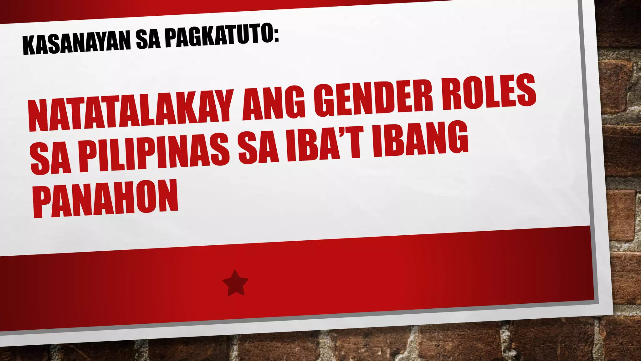 Gender roles sa pilipinas | PPTX
