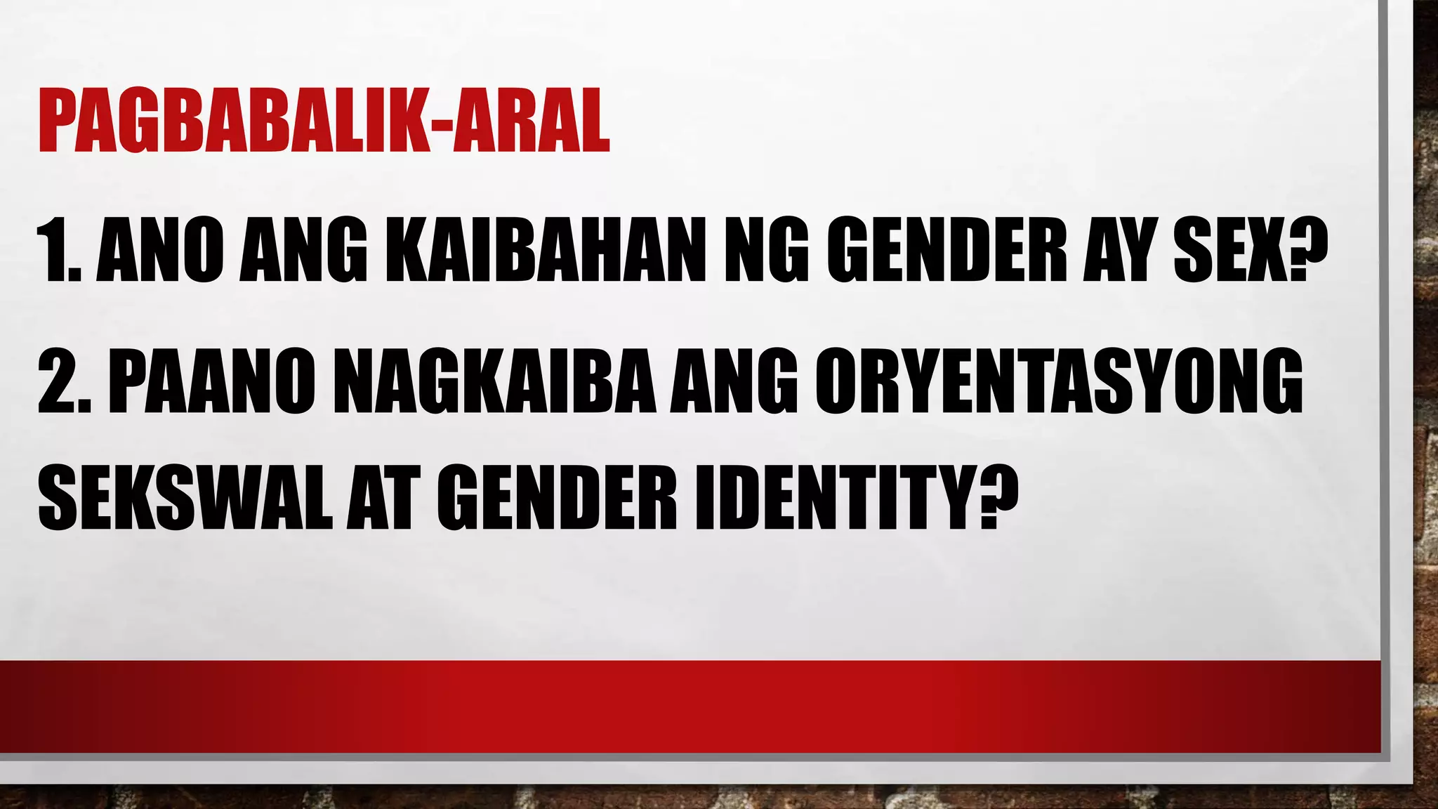 Gender roles sa pilipinas | PPTX