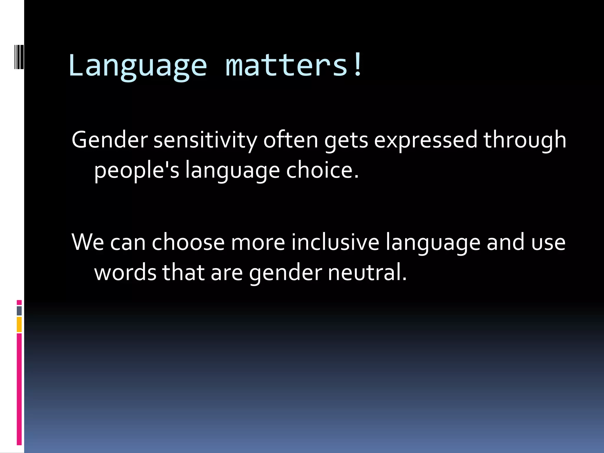 Gender sensitivity | PPTX