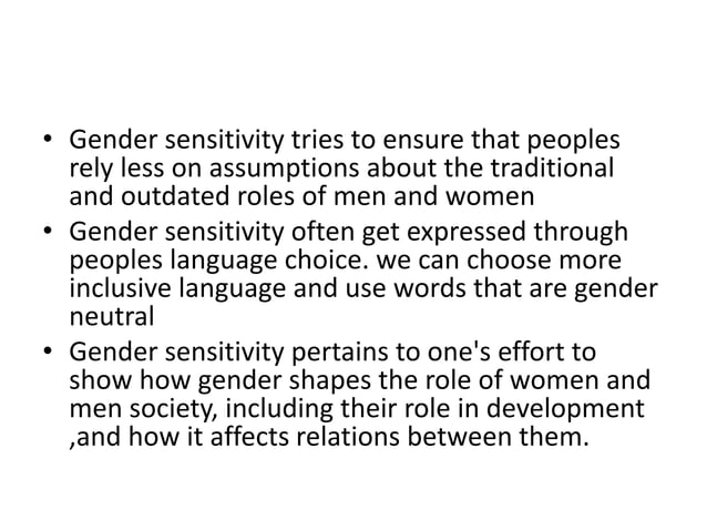 Gender sensitivity | PPTX | Debated Sensitive Social Issues | Sensitive ...