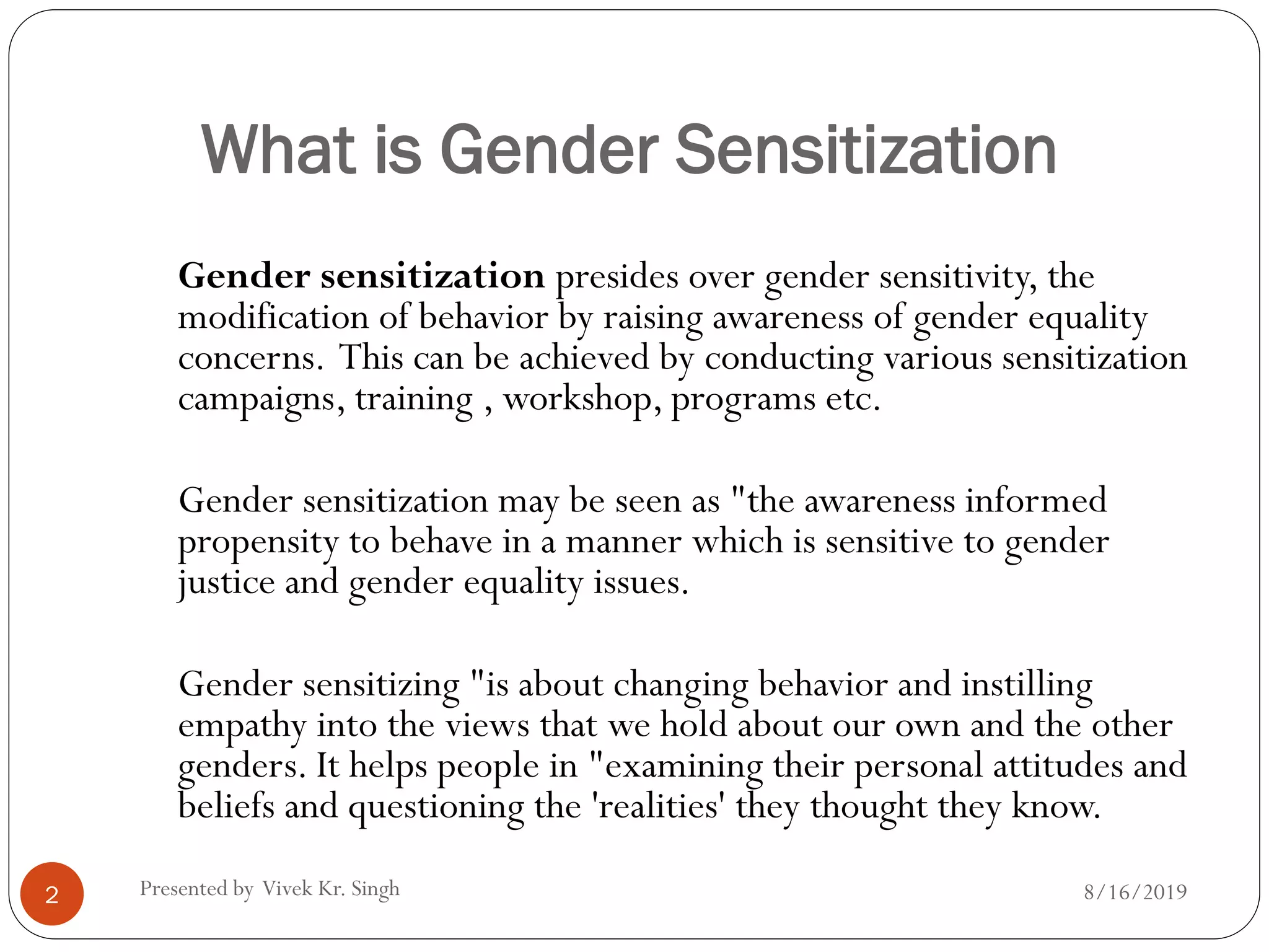 Gender sensitization | PDF