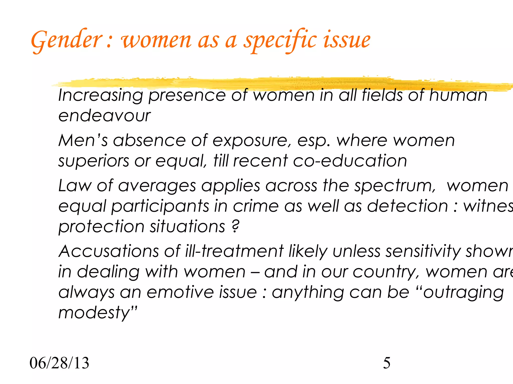 Gender sensitization ~ law enforcement ~ a perspective 29 1 | PPT