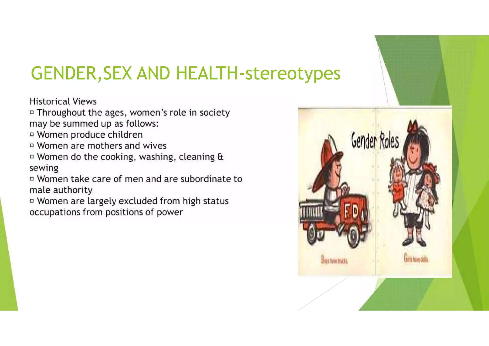 Gender,sex and health summah | PPT