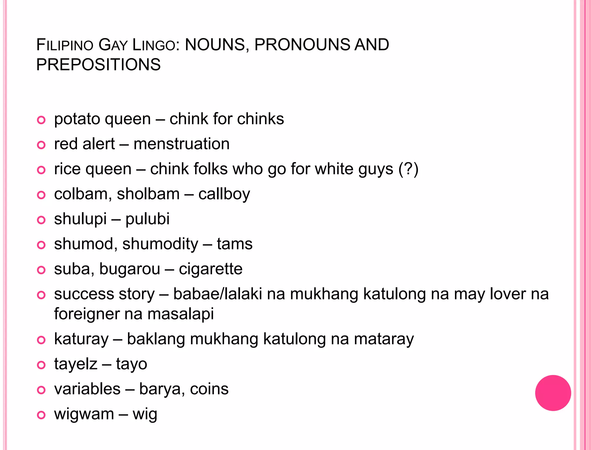 Understanding Filipino Gay Lingo | PPTX