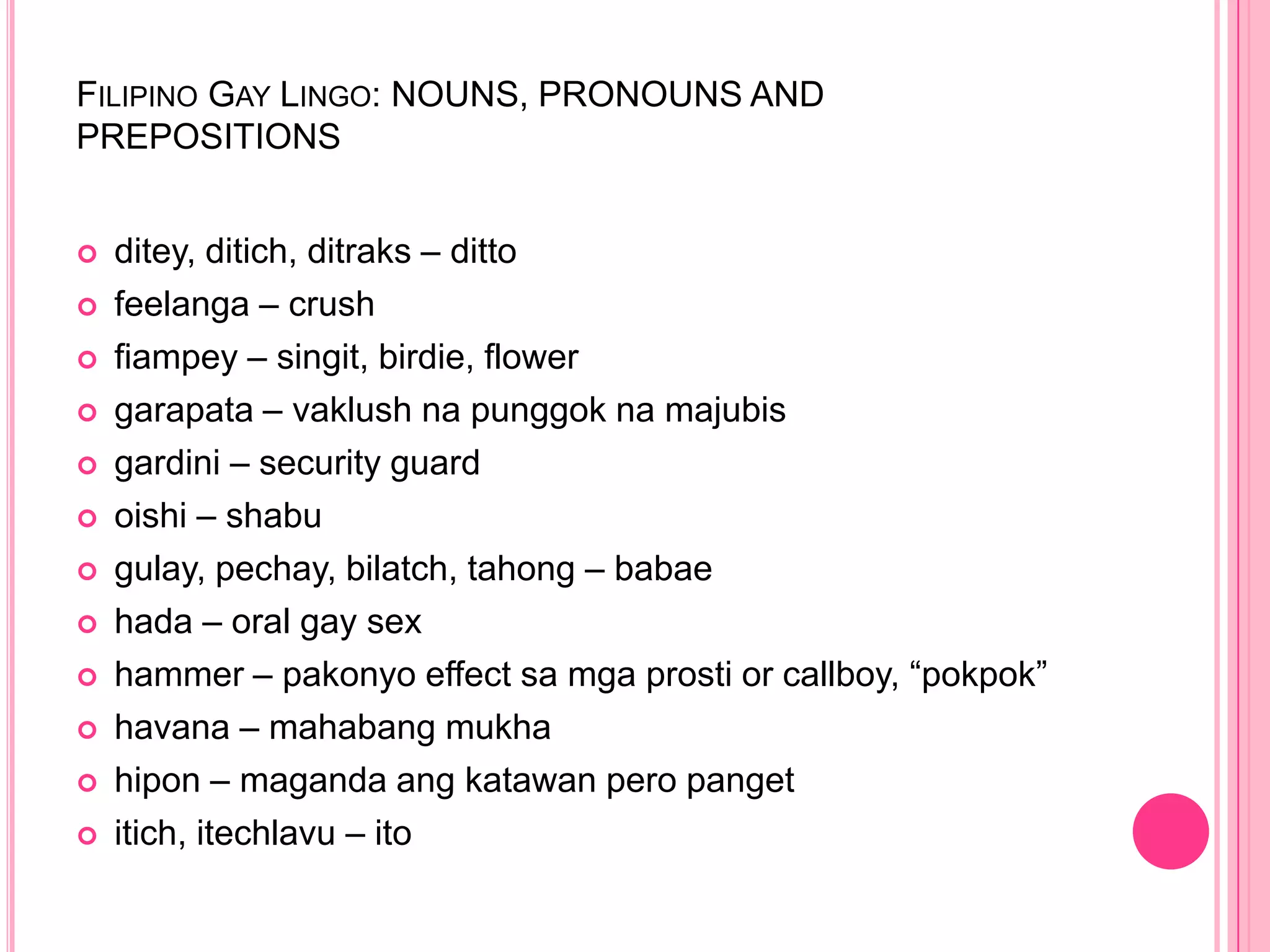 Understanding Filipino Gay Lingo | PPTX