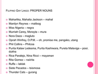 Understanding Filipino Gay Lingo | PPTX