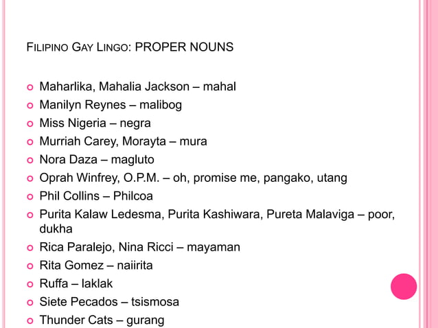 Understanding Filipino Gay Lingo | PPTX