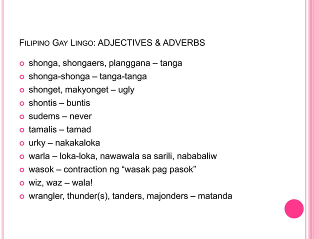 Understanding Filipino Gay Lingo | PPTX