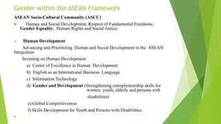 Gender, Society and ASEAN | PPTX | Business and Finance