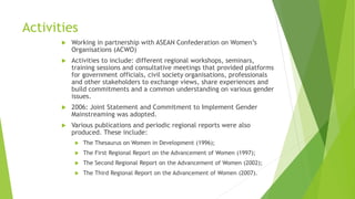 Gender, Society and ASEAN | PPTX | Business and Finance