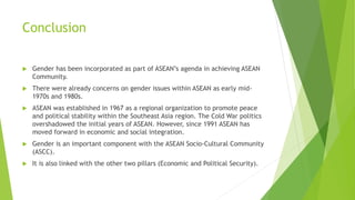 Gender, Society and ASEAN | PPTX | Business and Finance